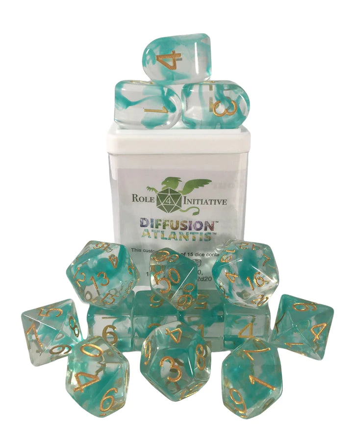 Set of 15 Dice w/ Arch'd4: Diffusion Atlantis